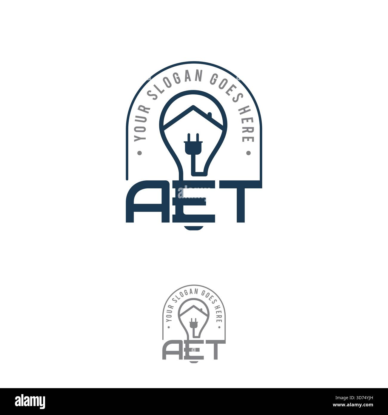 Creative and minimalist design electrical industrial logo emblem ...