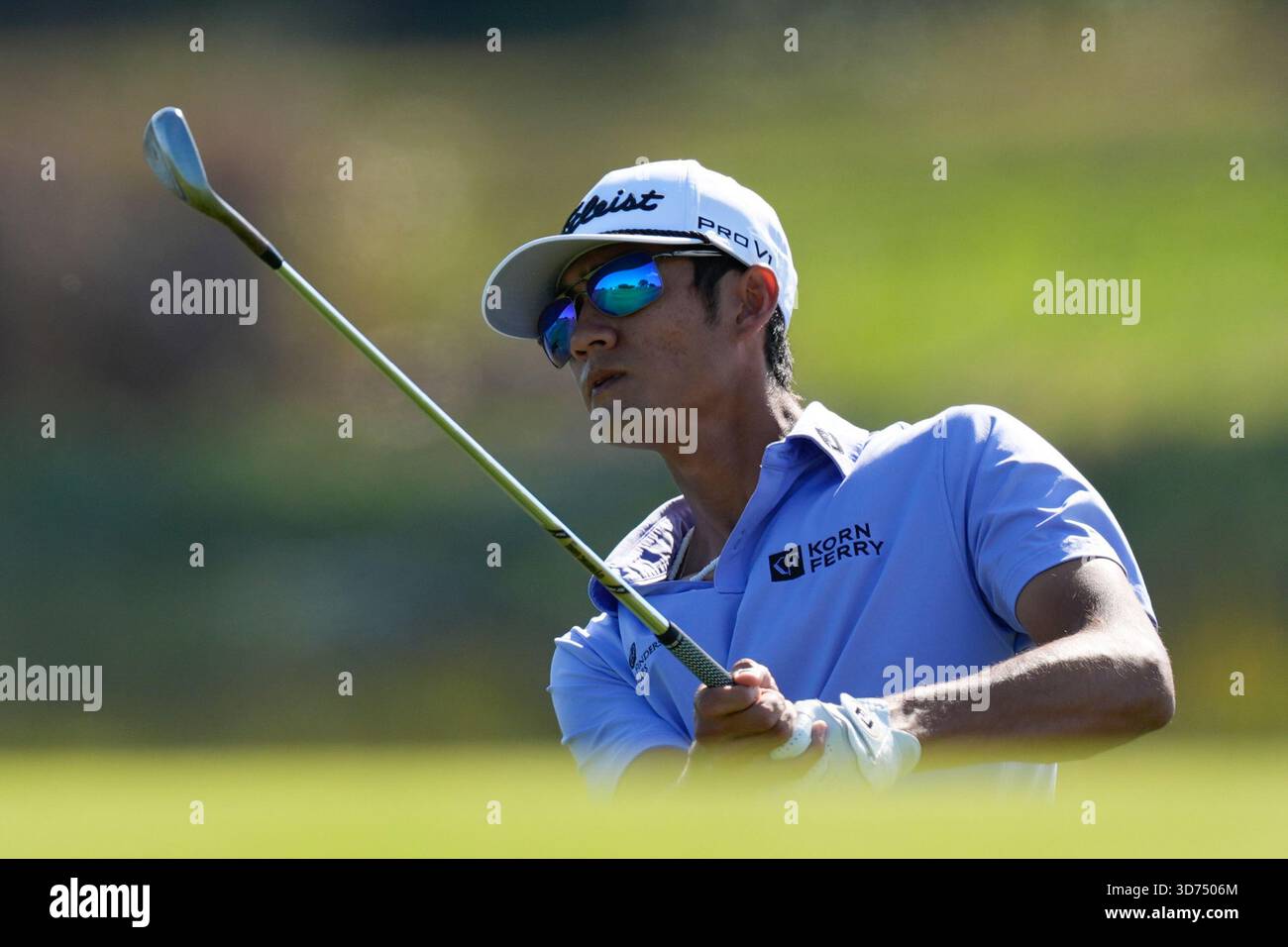 Ricky Castillo chips to the 13th green during the final round of the ...