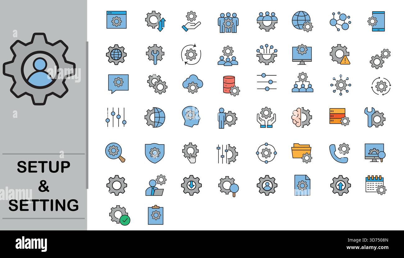 setup and setting icons Stock Vector Image & Art - Alamy