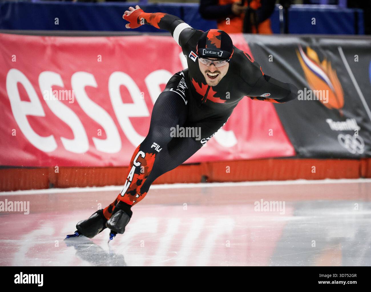 Canada's Cedrick Brunet skates during the men's 500-meer competition at ...