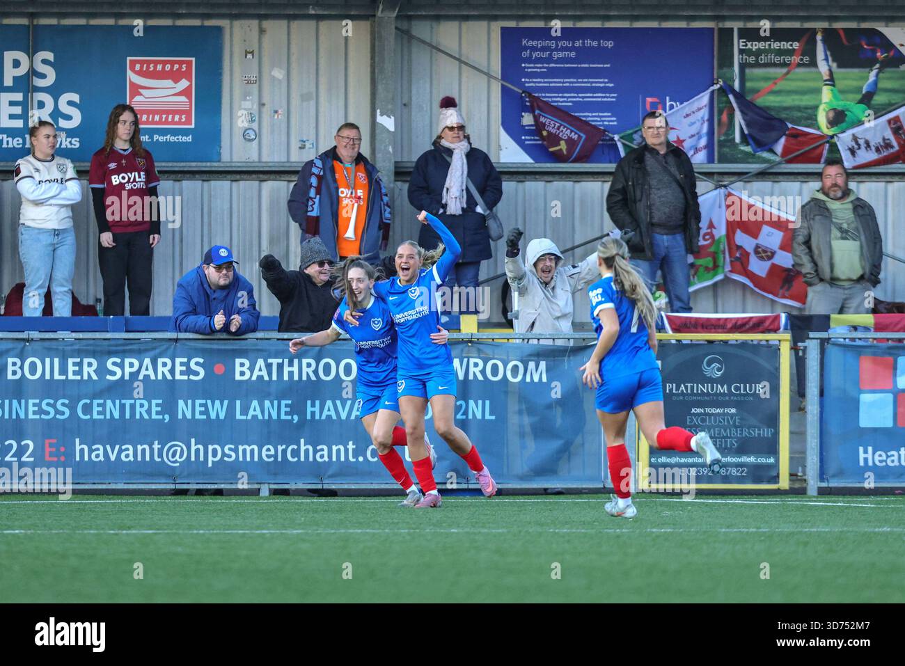 Jessie Gale (33 Portsmouth FC) celebrates her goal during the Subway ...