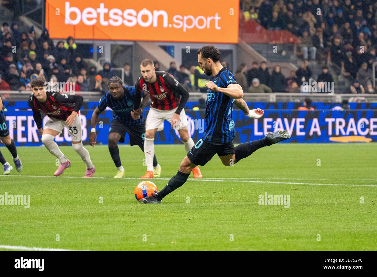 Hakan Calhanoglu kick penalty during the Italian championship Serie A ...