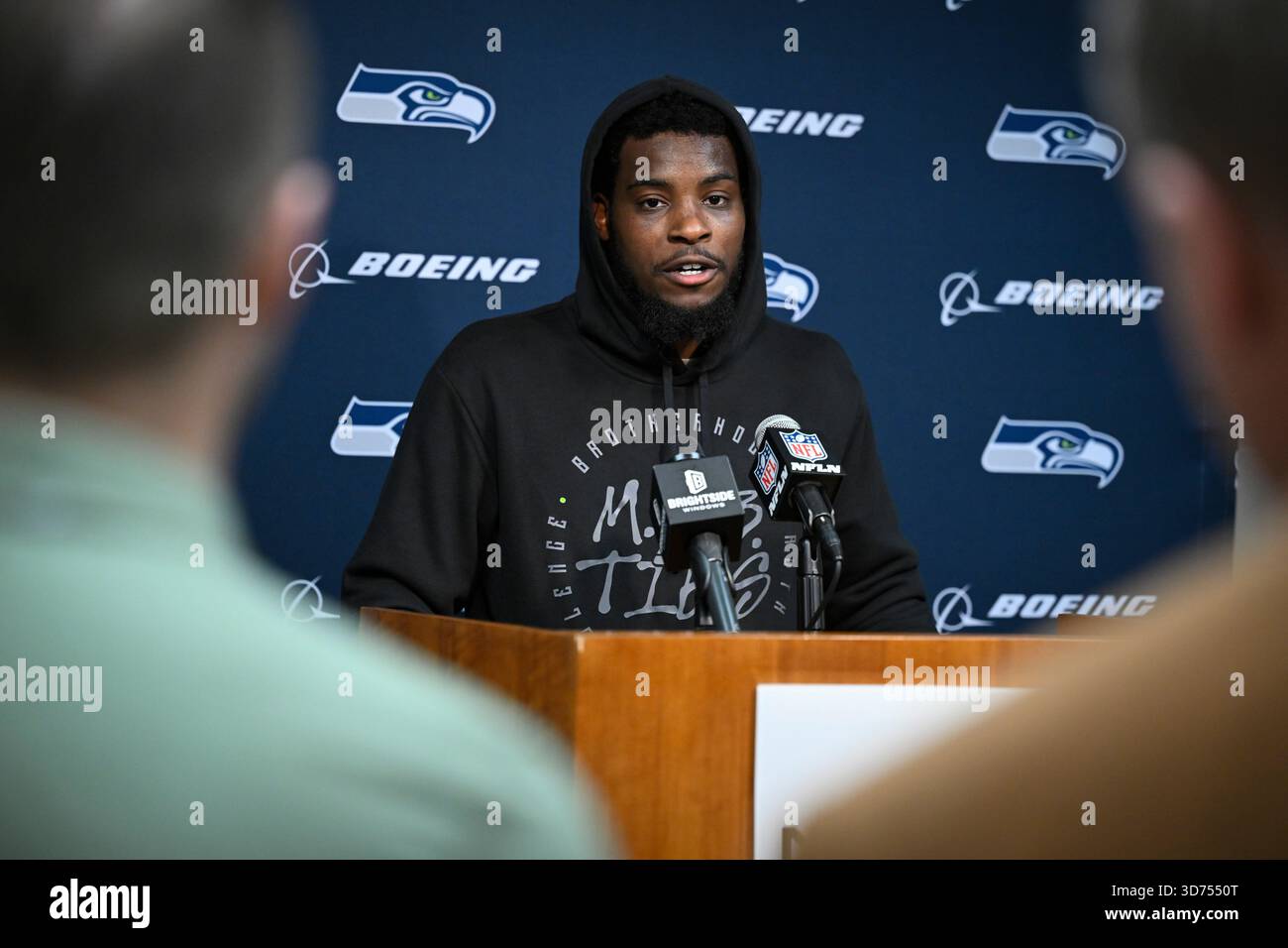 Seattle Seahawks cornerback Devon Witherspoon (21) during a news ...