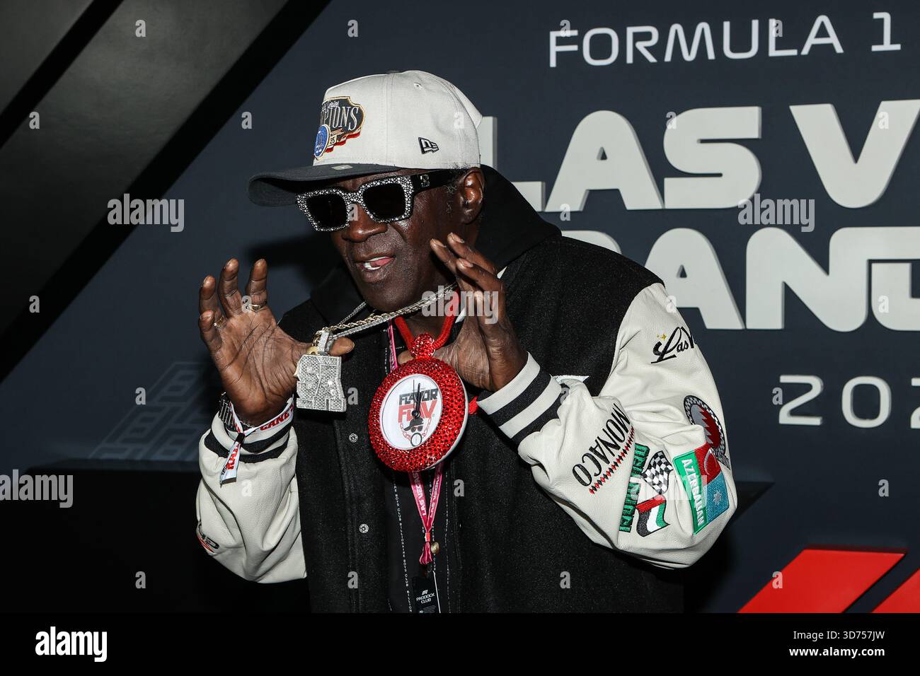 November 22, 2025: Rapper Flavor Flav poses for a photo on the red ...