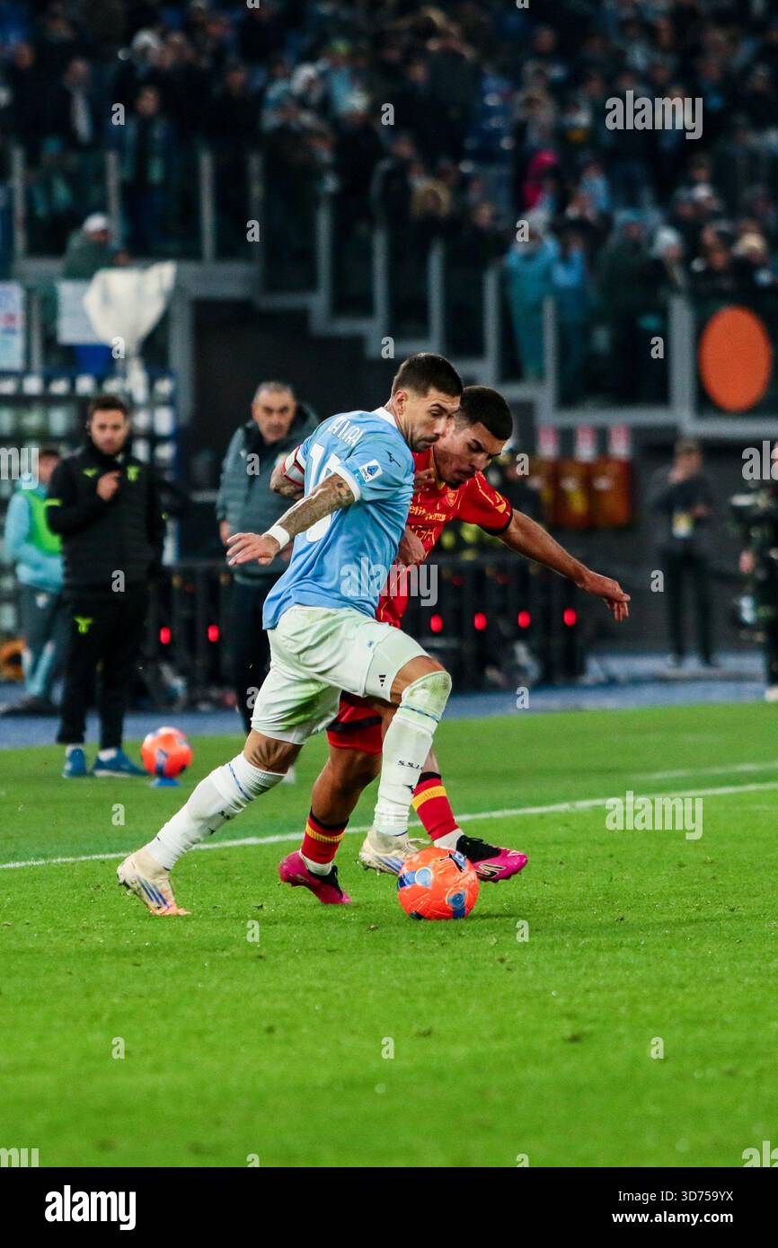 Danilo Veiga of US Lecce and Mattia Zaccagni of SS Lazio during SS ...