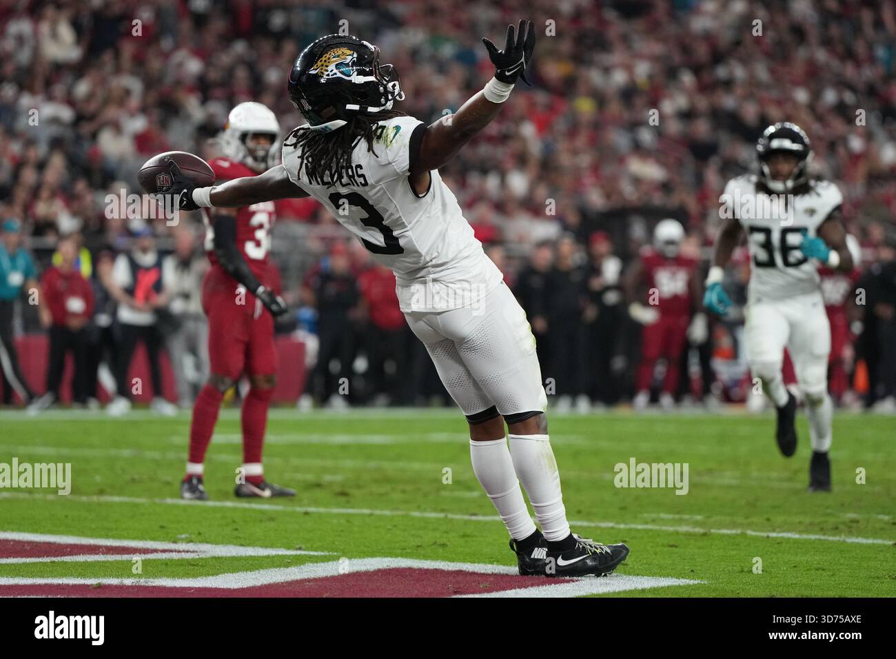 Jacksonville Jaguars wide receiver Jakobi Meyers (3) celebrates after a ...