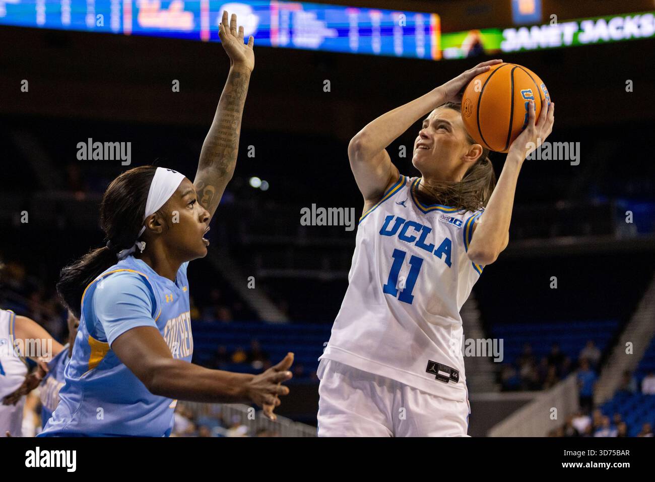 UCLA forward Gabriela Jaquez (11) is defended by Southern during the ...