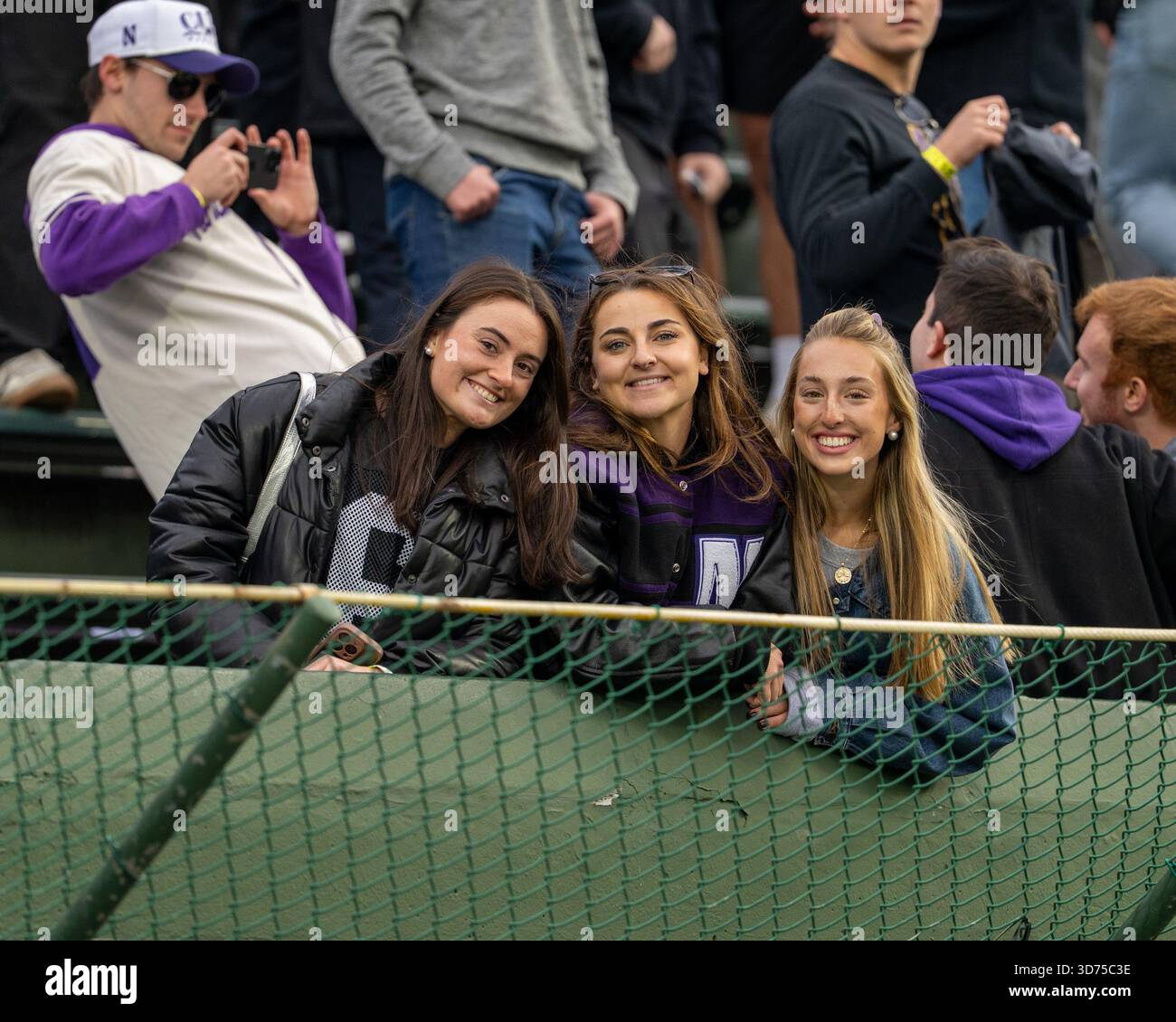 Northwestern fans pose for a photo in the student section after the ...