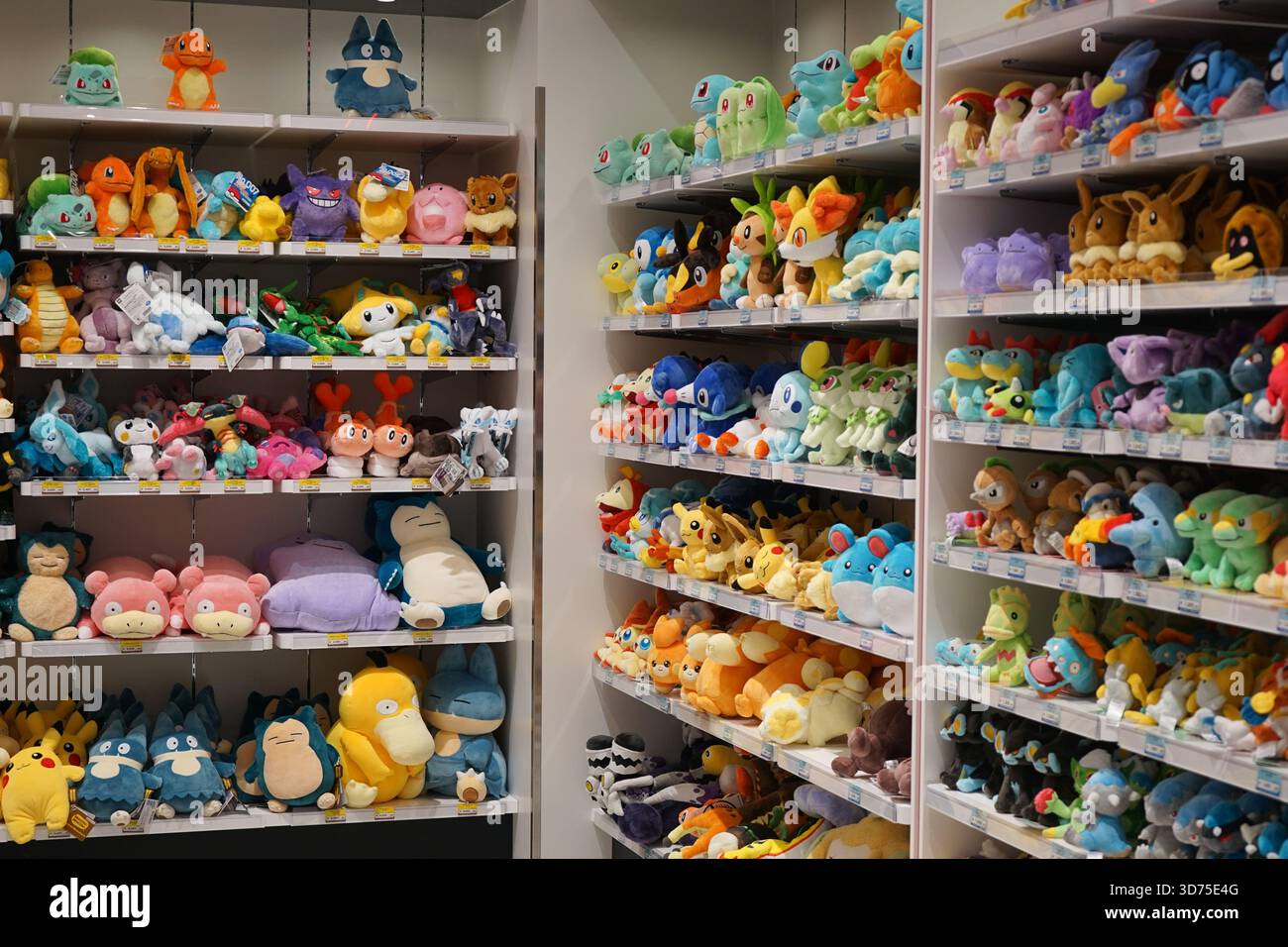Shelves full of colorful Pokémon toys at the Hiroshima Station Pokemon ...