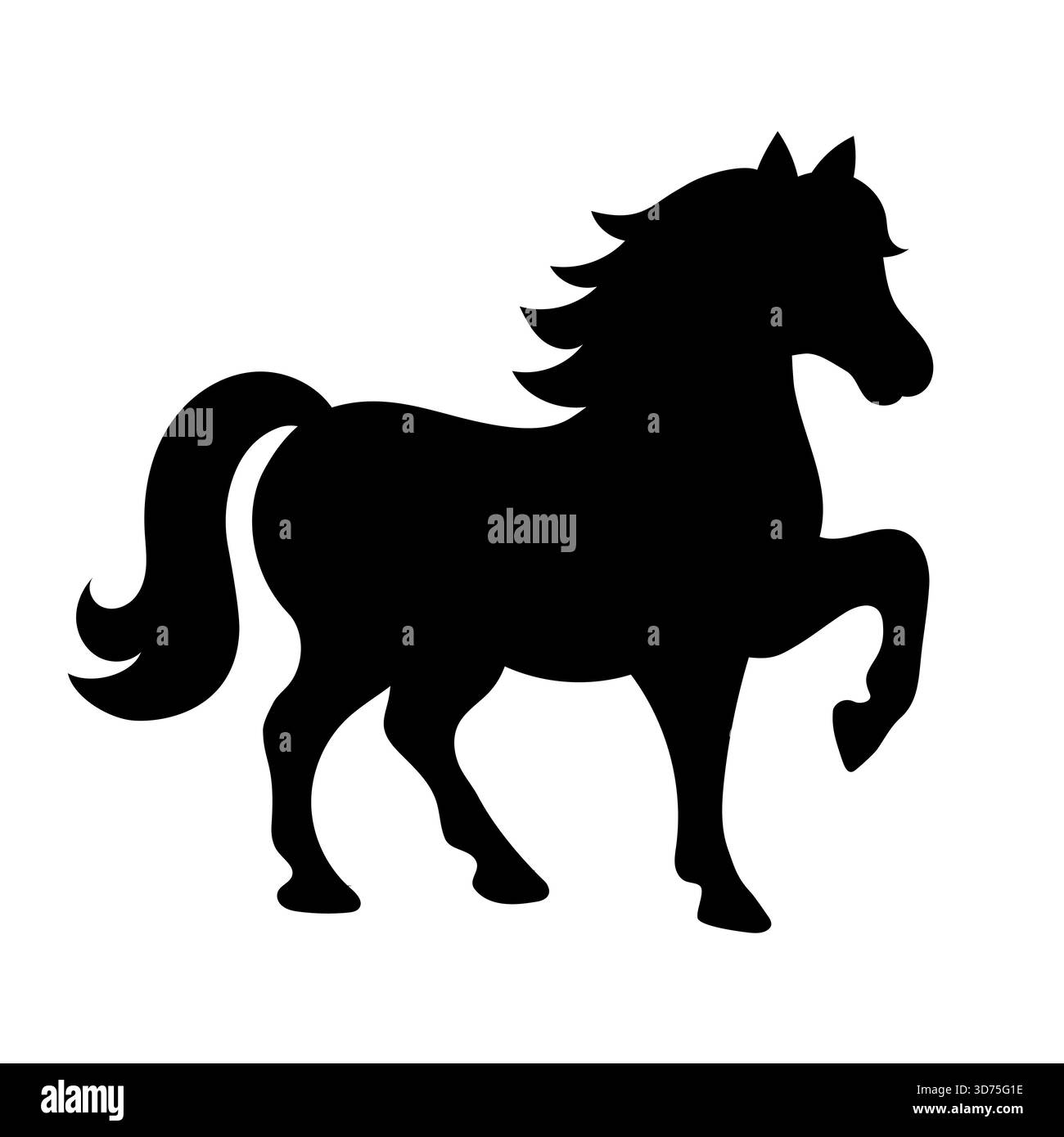 Horse black silhouette isolated vector illustration. Simple drawing of ...
