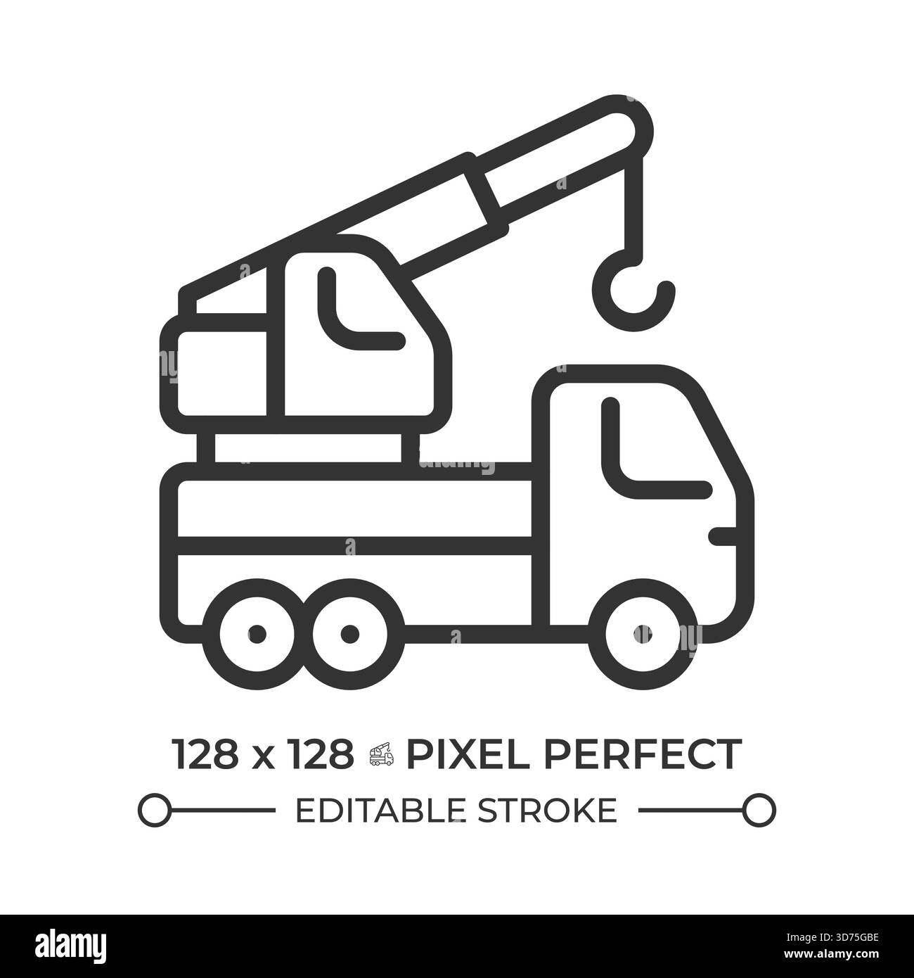Crane truck icon image vector Black and White Stock Photos & Images - Alamy