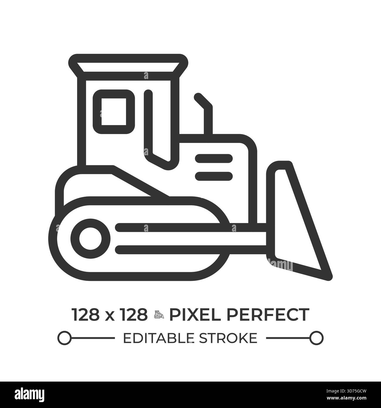 Bulldozer simple line icon Black and White Stock Photos & Images - Alamy