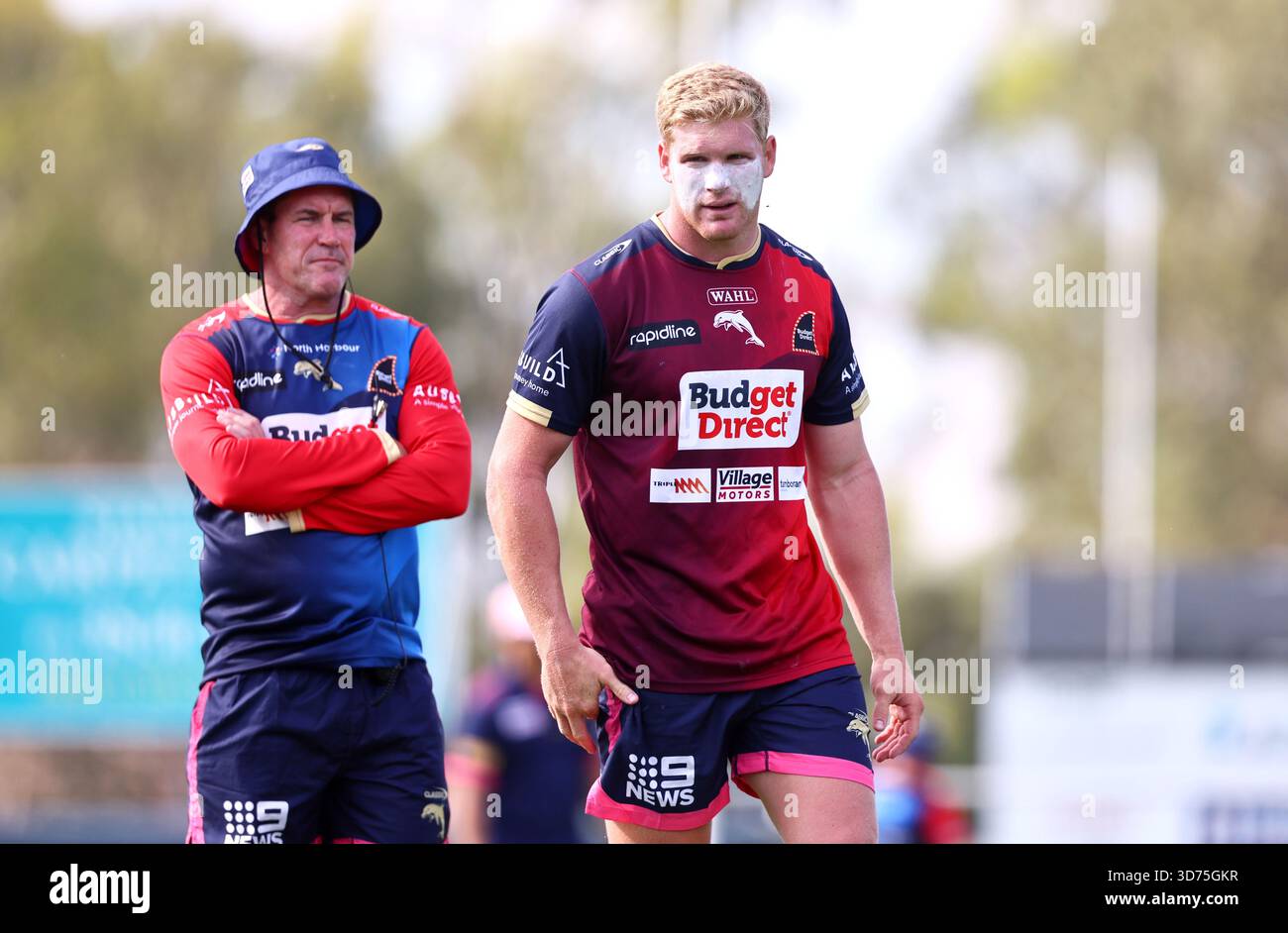 Thomas Flegler during a Dolphins NRL training session at Bishop Park ...