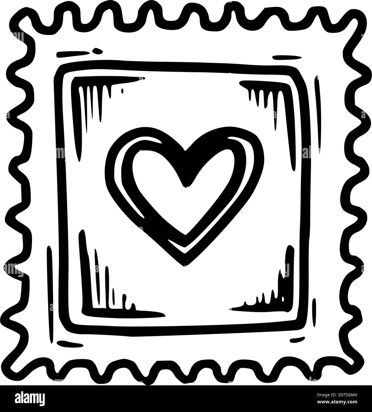 Heart border simple cute Black and White Stock Photos & Images - Alamy