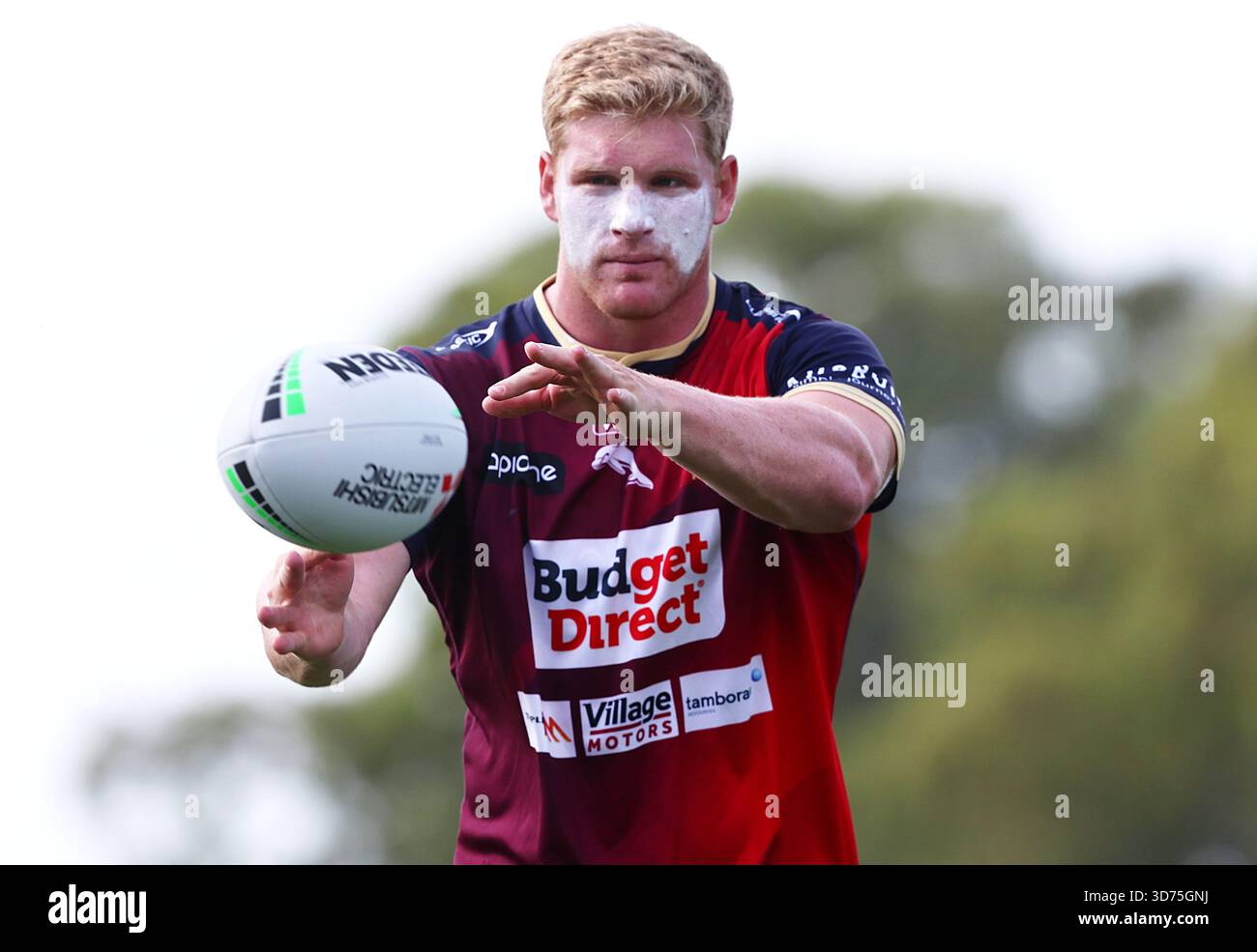 Thomas Flegler during a Dolphins NRL training session at Bishop Park ...