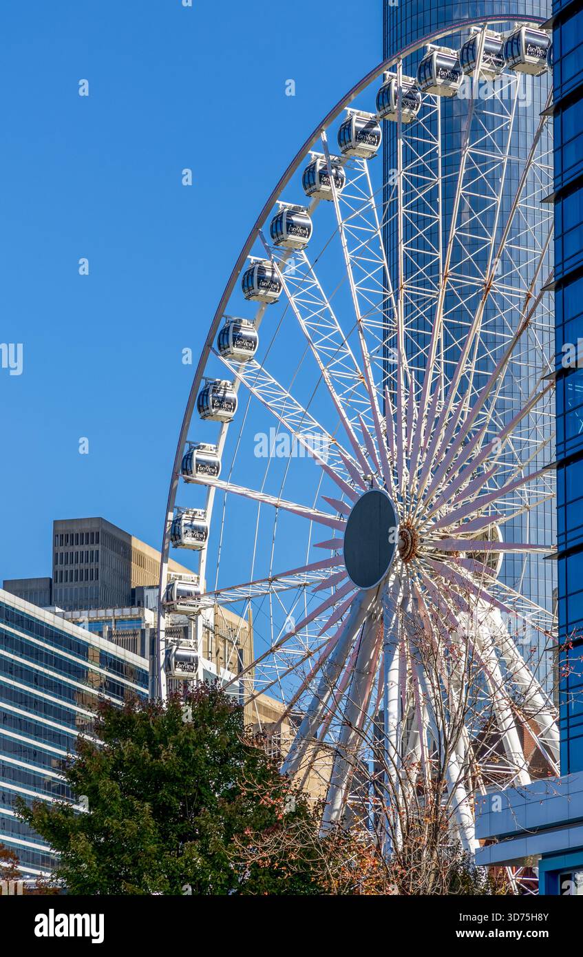 Atlanta, Georgia - November 12, 2025: The famous Skyview Ferris Wheel ...