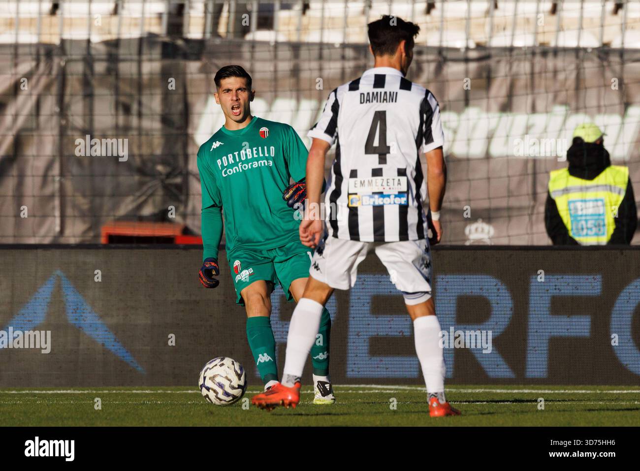 Samuele Vitale and Samuele Damiani of Ascoli are seen in action during ...