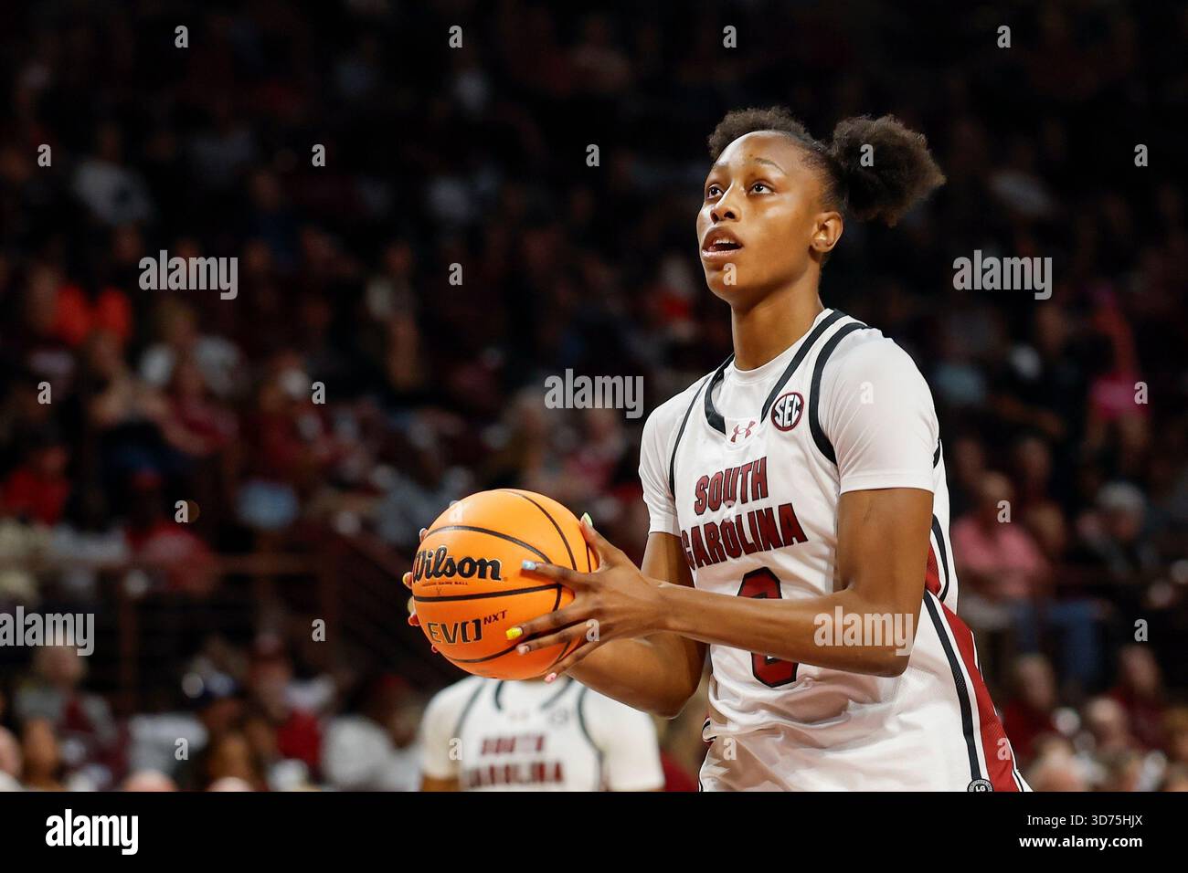 South Carolina forward Joyce Edwards drives to the basket during the ...