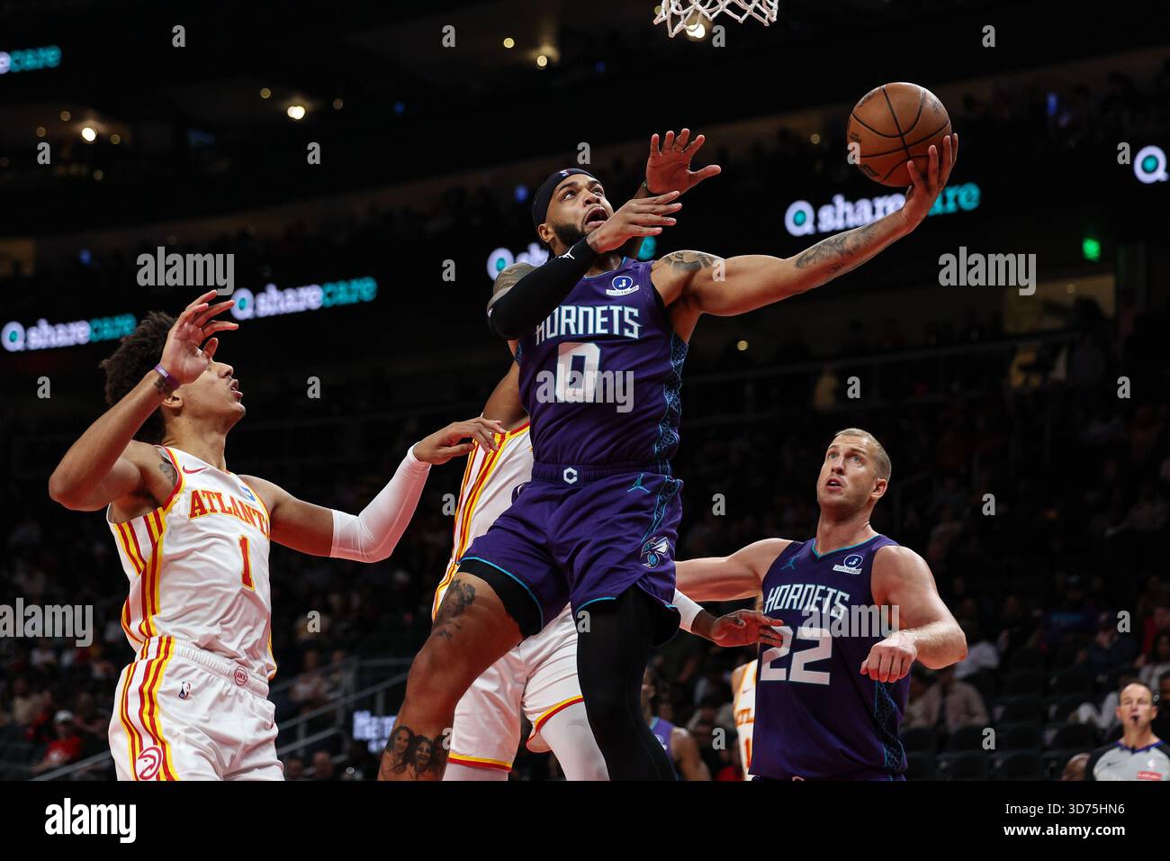 Charlotte Hornets forward Miles Bridges (0) shoots during the first ...