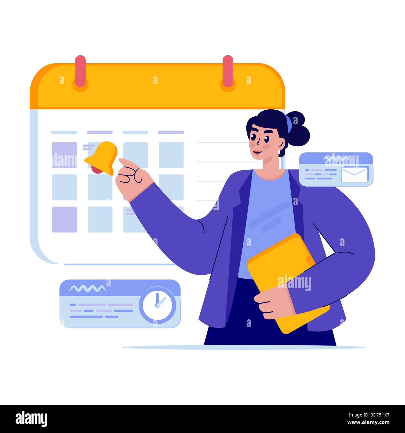 Woman time task icon Cut Out Stock Images & Pictures - Alamy