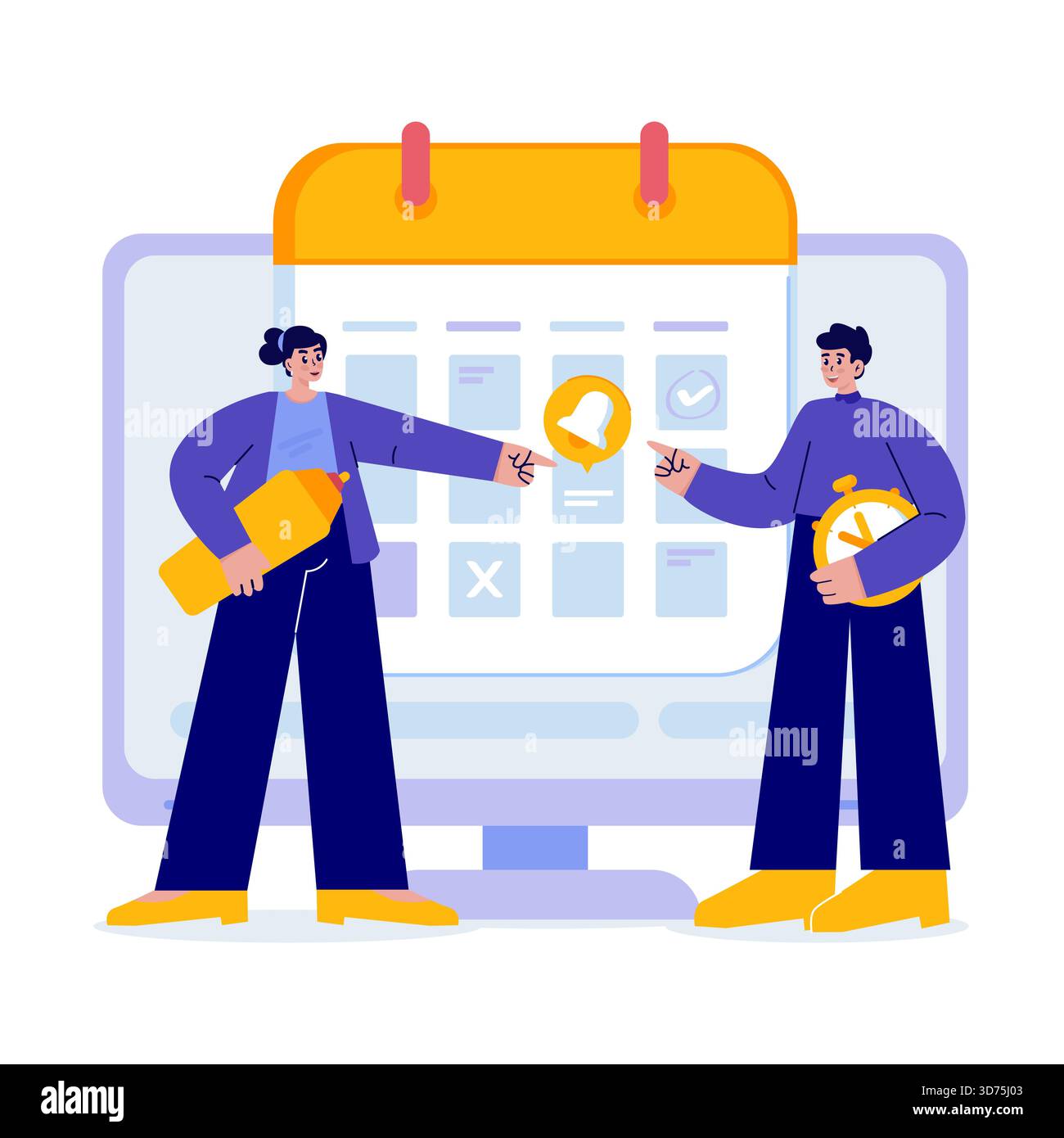 Desktop calendar icon scheduling Cut Out Stock Images & Pictures - Alamy