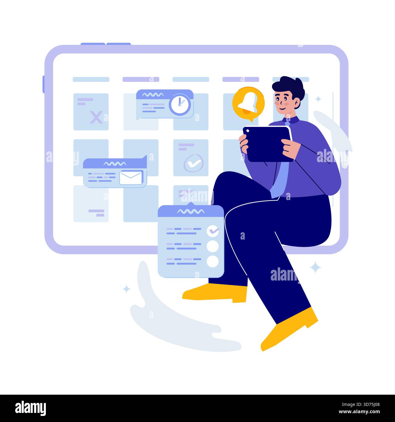 Task management illustration Cut Out Stock Images & Pictures - Alamy