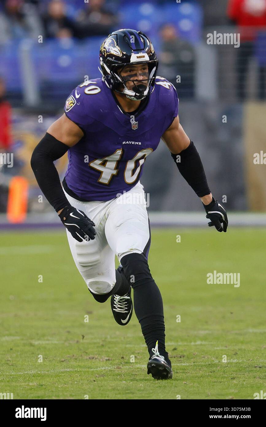 November 23, 2025: Baltimore Ravens linebacker Teddye Buchanan (40) in ...