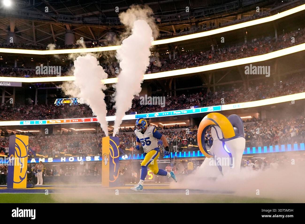 Los Angeles Rams defensive end Braden Fiske (55) runs on field before ...