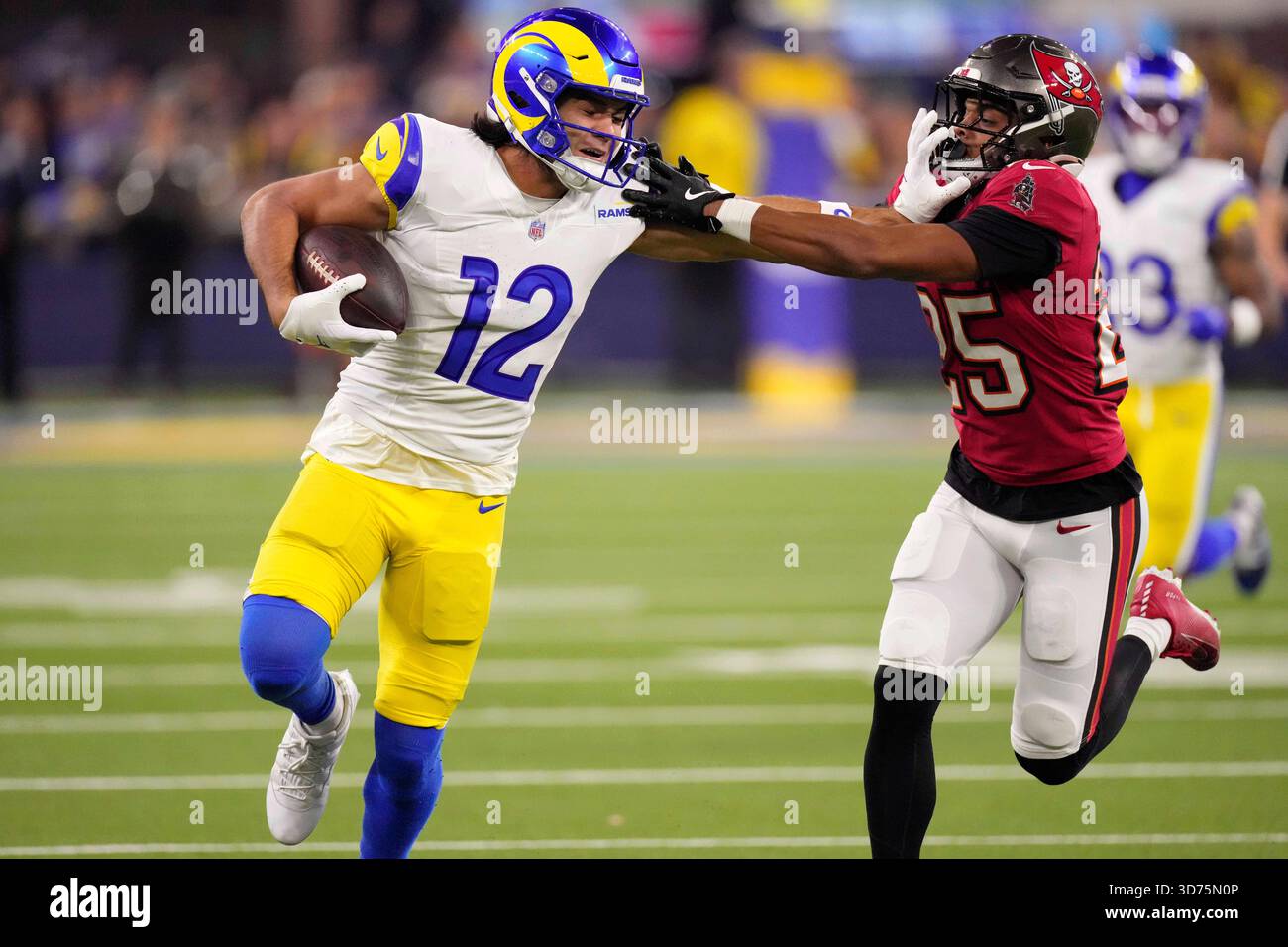 Los Angeles Rams wide receiver Puka Nacua (12) runs against Tampa Bay ...