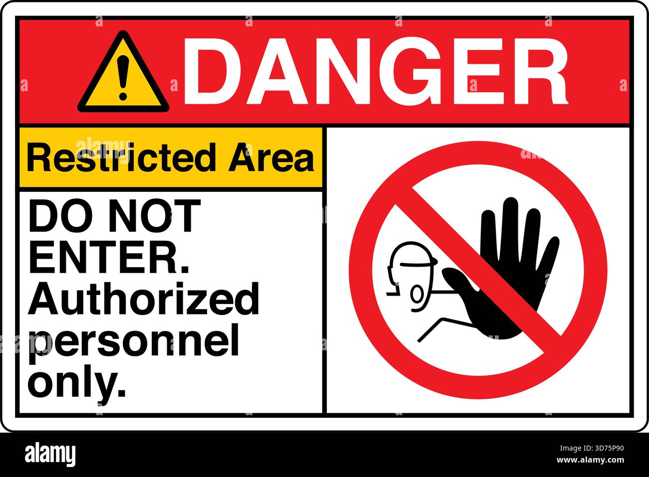 Safety Warning / Prohibition Sign – Do Not Enter clearly indicates No ...