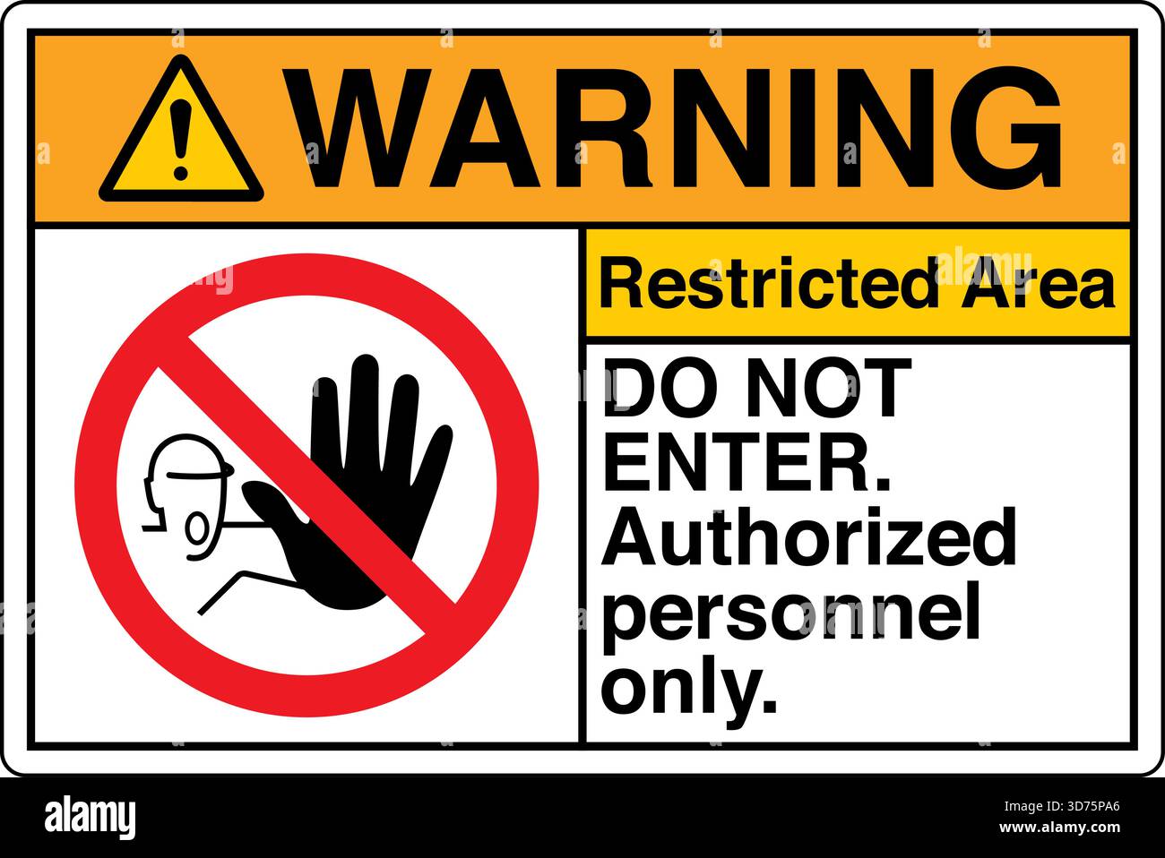 Safety Warning / Prohibition Sign – Do Not Enter clearly indicates No ...
