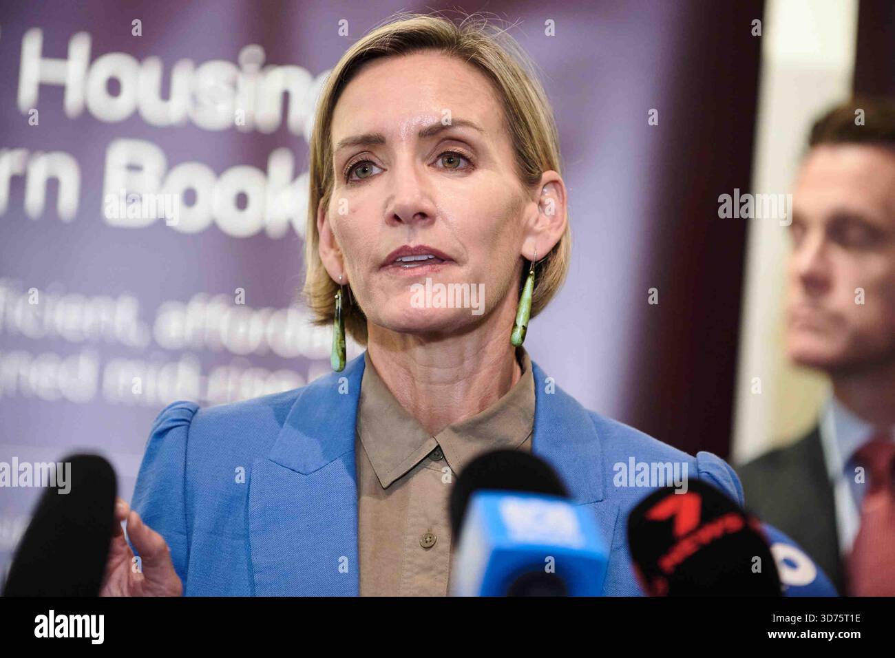 NSW Government Architect Abbie Galvinspeaks to media during a press ...