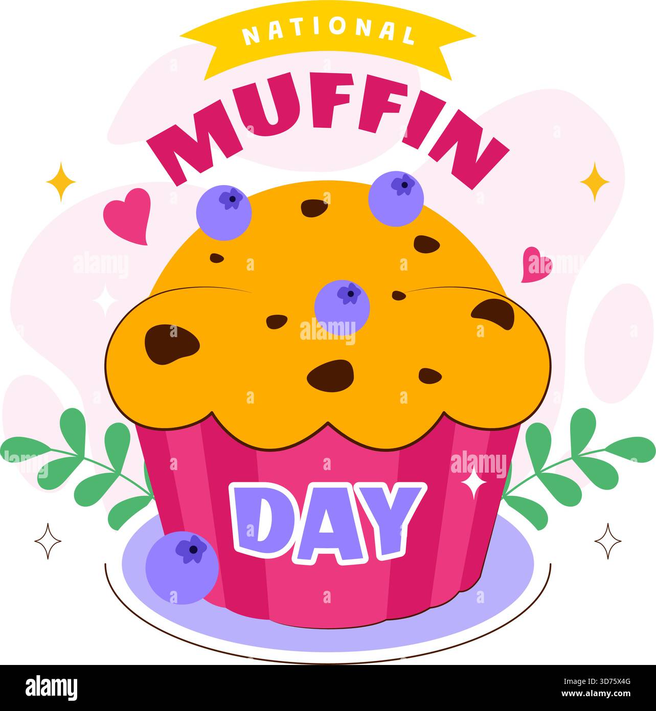 National Muffin Day Vector Illustration On February 20th Featuring ...