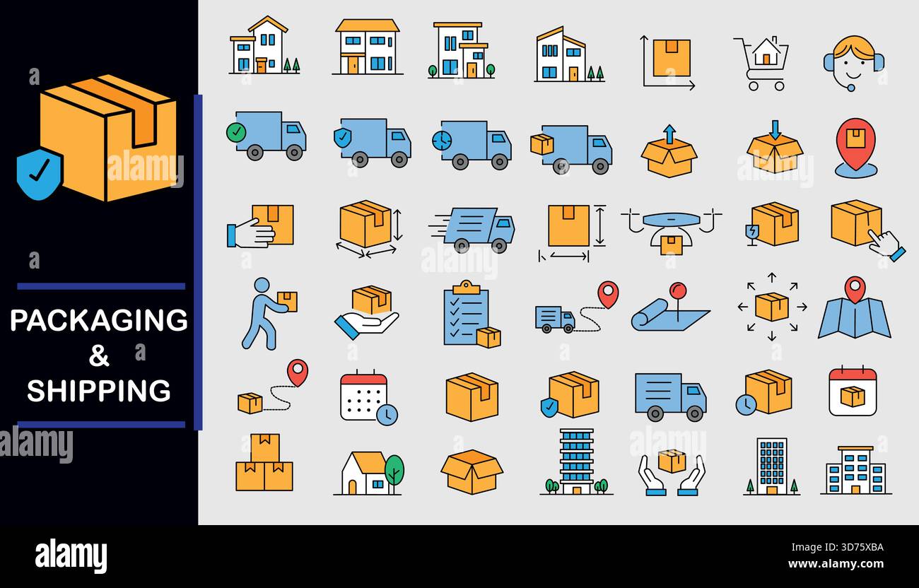 Shipping parcel return illustration Stock Vector Images - Alamy