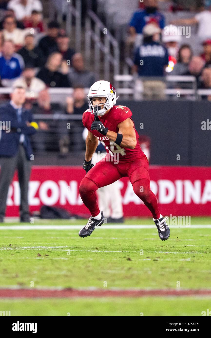 Arizona Cardinals wide receiver Michael Wilson (14) runs during an NFL ...