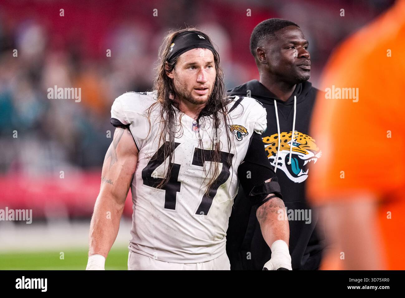 Jacksonville Jaguars linebacker Dennis Gardeck (47) walks off the field ...