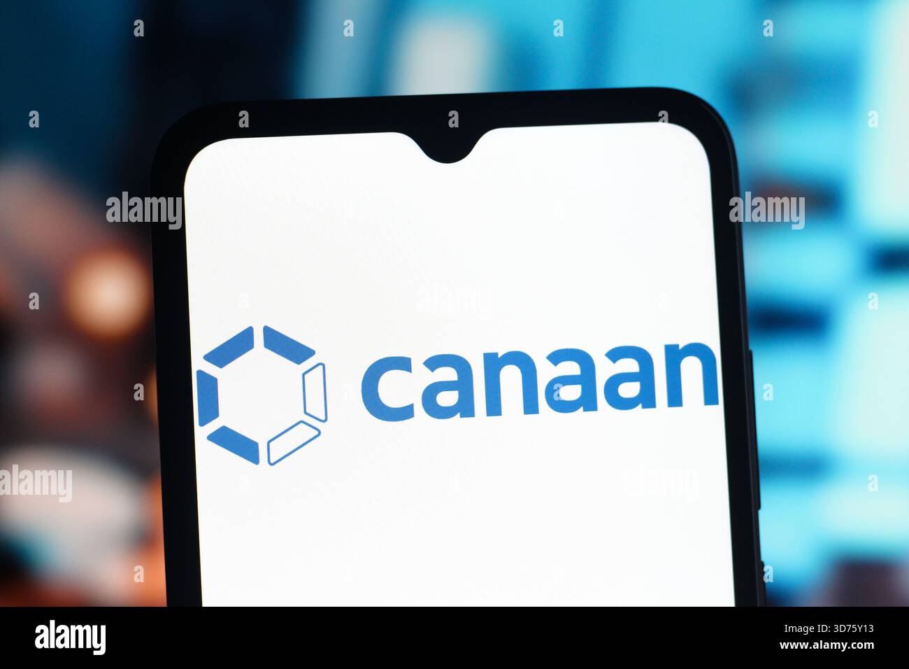 In this photo illustration, the Canaan logo is seen displayed on a ...