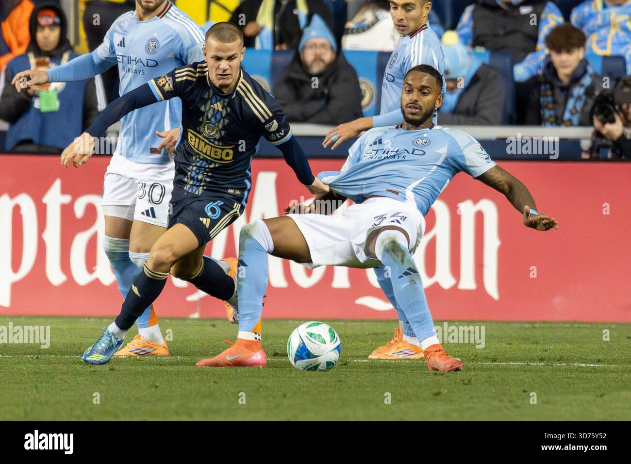 Philadelphia Union midfielder Cavan Sullivan (6) gets the ball away ...