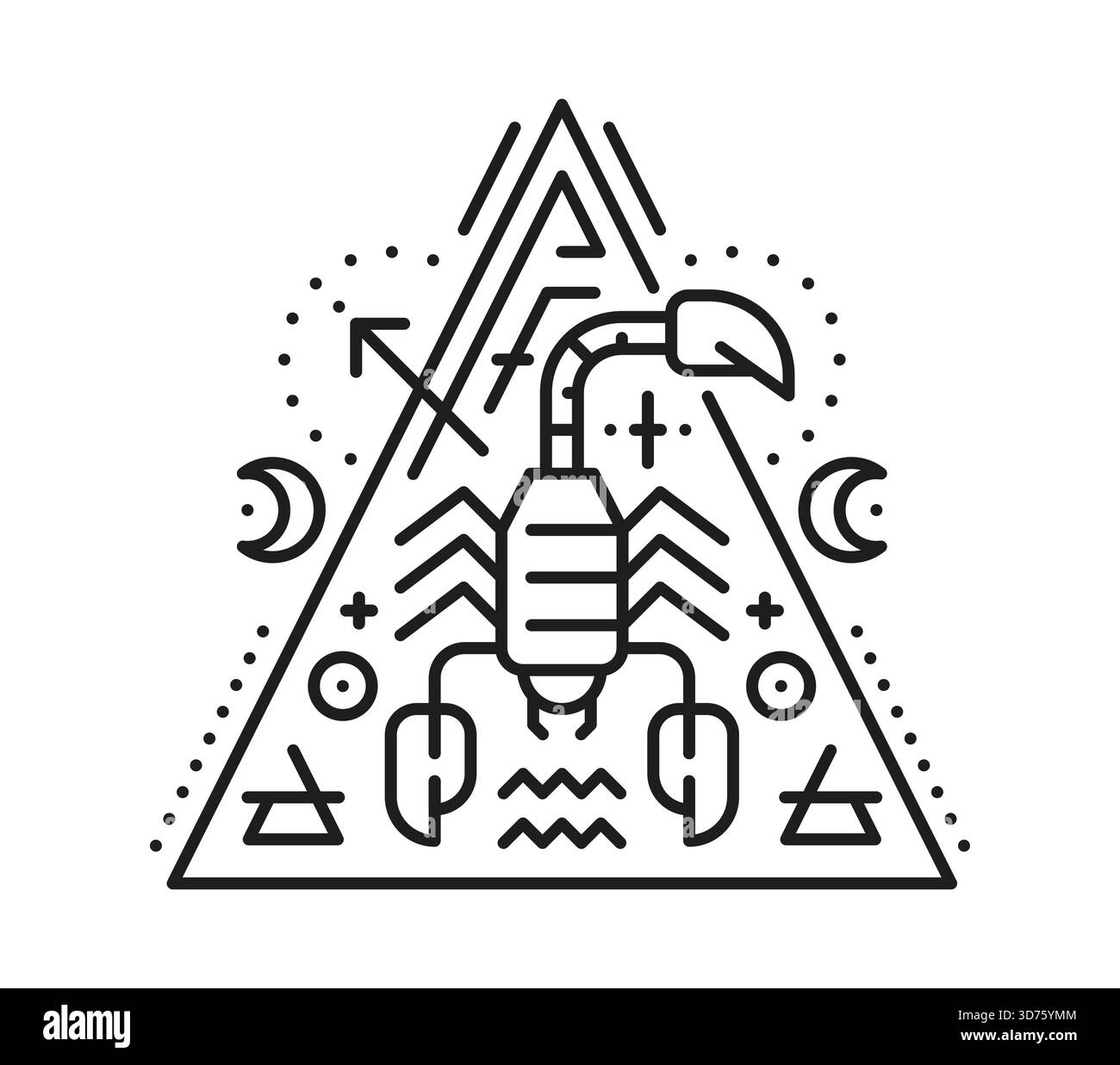 Egyptian scorpion esoteric line tattoo or sign. Egypt culture boho ...