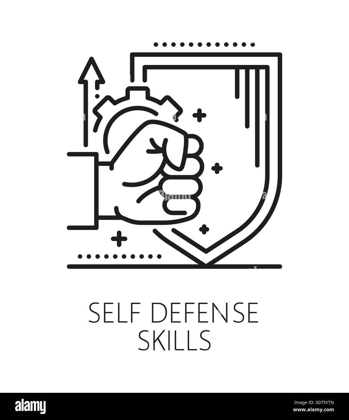 Self defense life skills line icon or sign. People potential linear ...