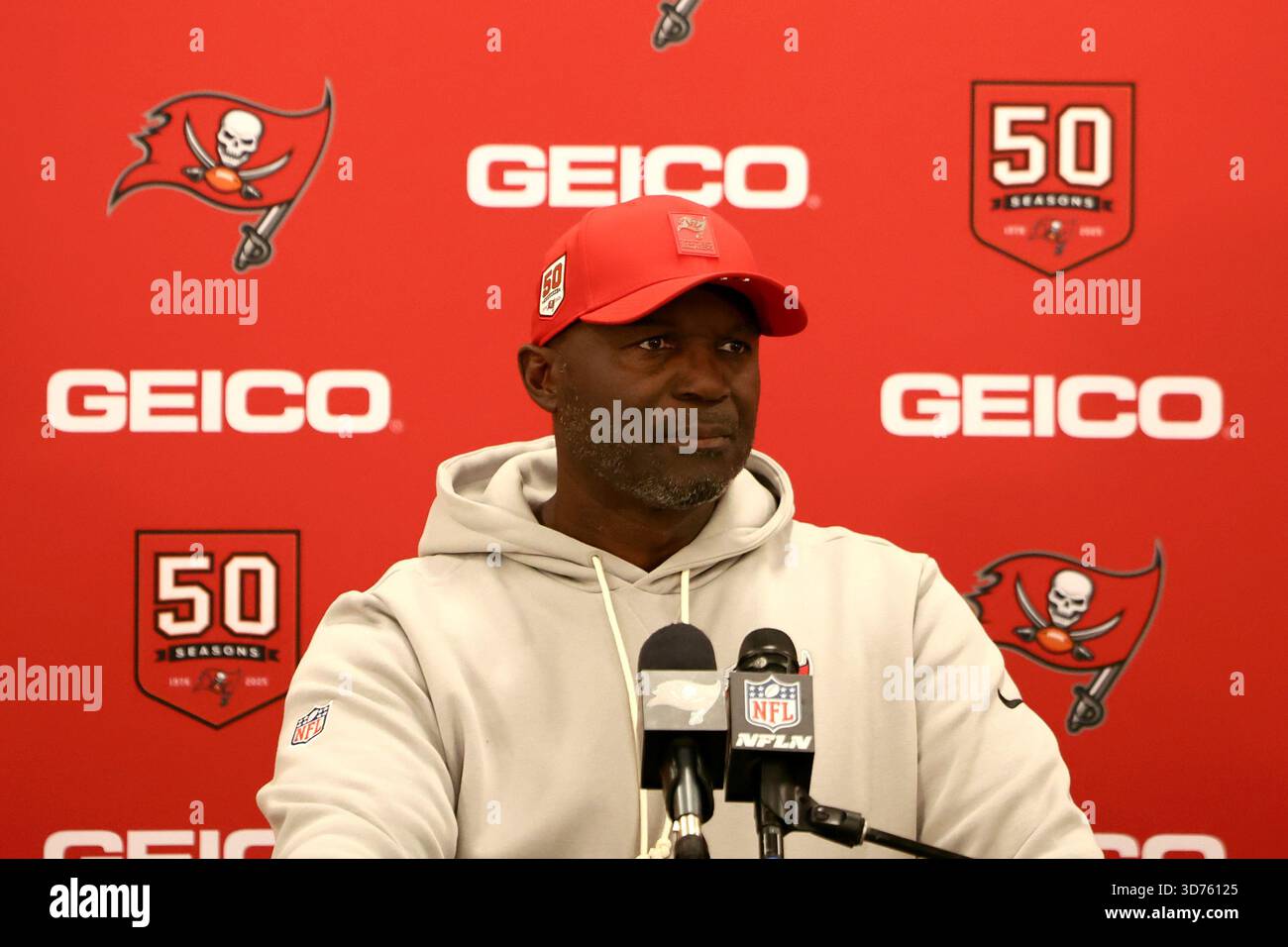 Tampa Bay Buccaneers head coach Todd Bowles speaks in a press ...