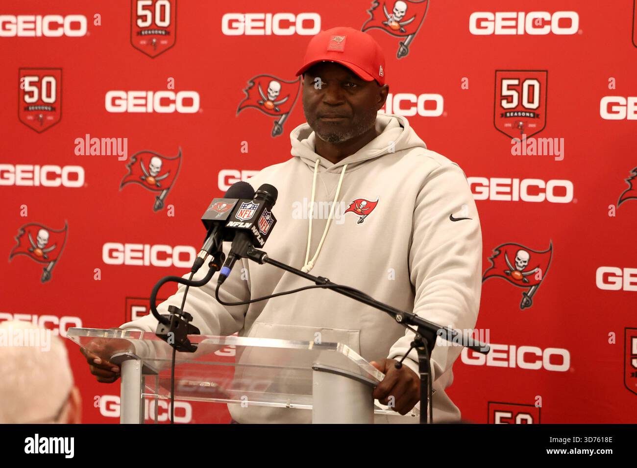 Tampa Bay Buccaneers head coach Todd Bowles speaks in a press ...