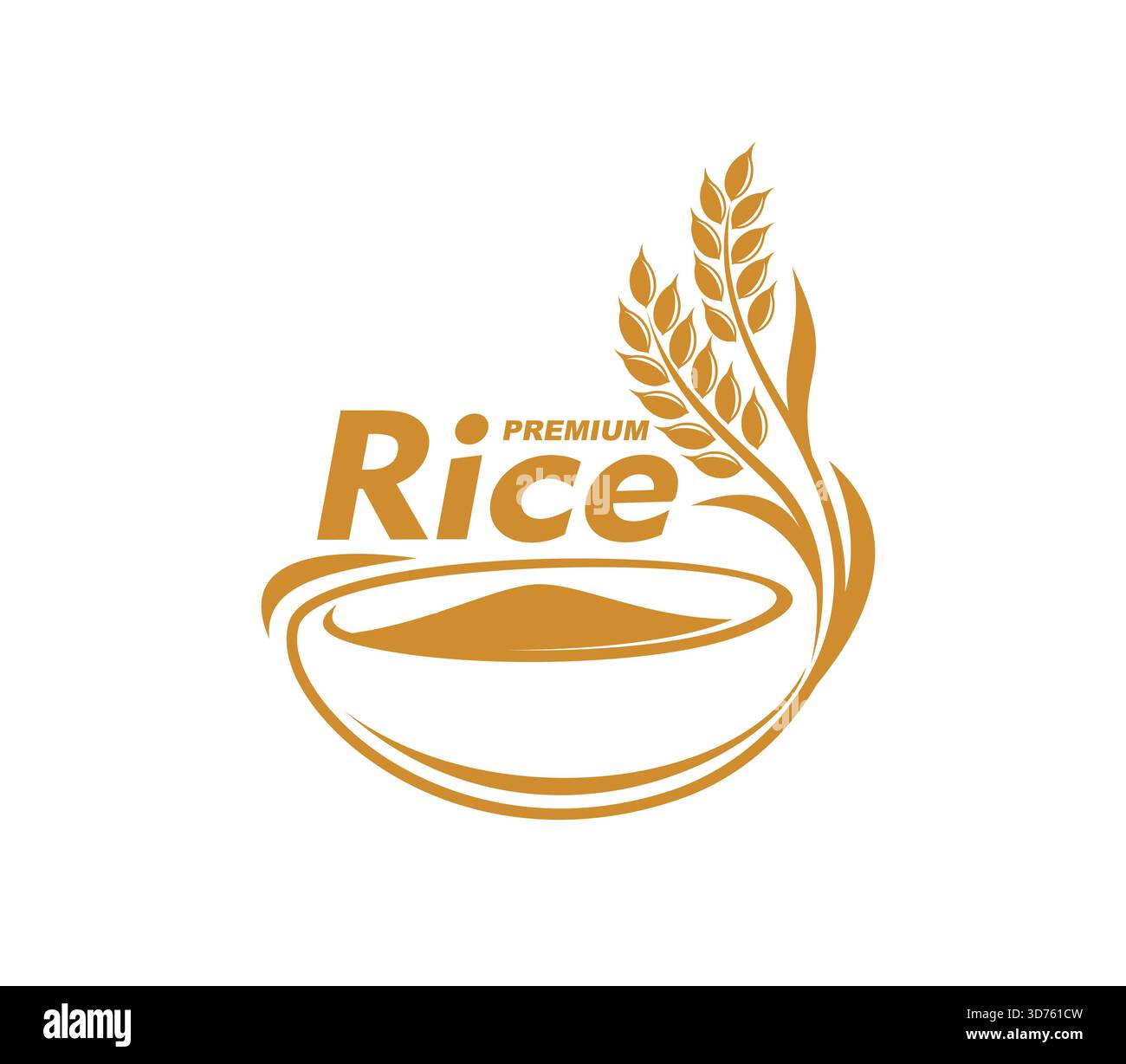 Premium asian rice icon or food graphic symbol. Cereal growth ...