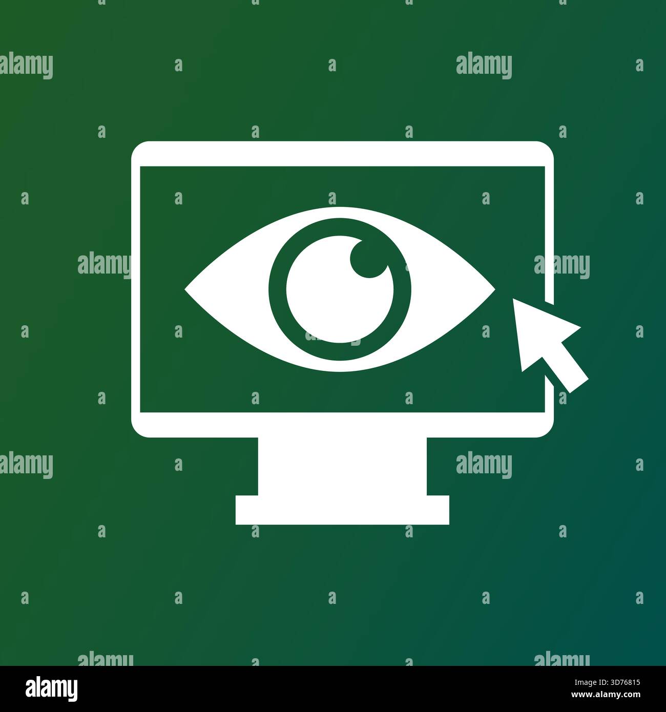 Monitor view icon. Screen eye symbol. Computer look Vector. Digital ...
