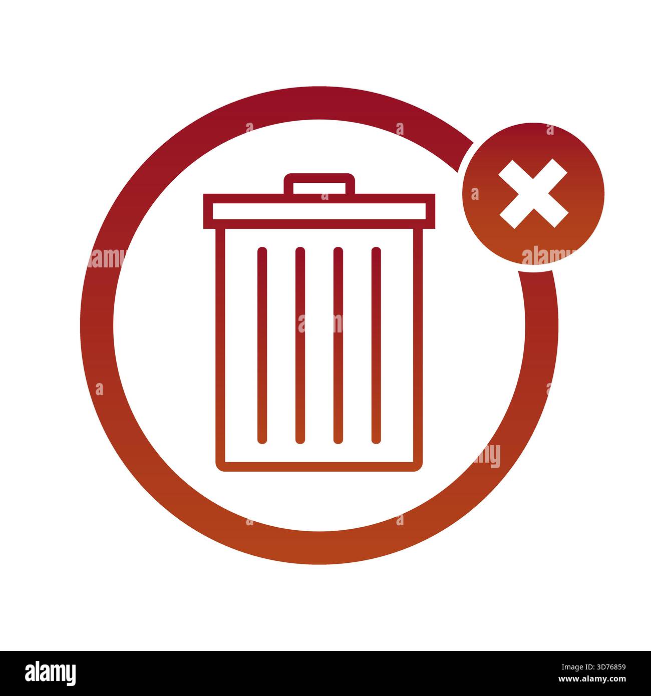 Trash bin icon. Delete cross symbol. Waste remove Vector. Garbage can ...