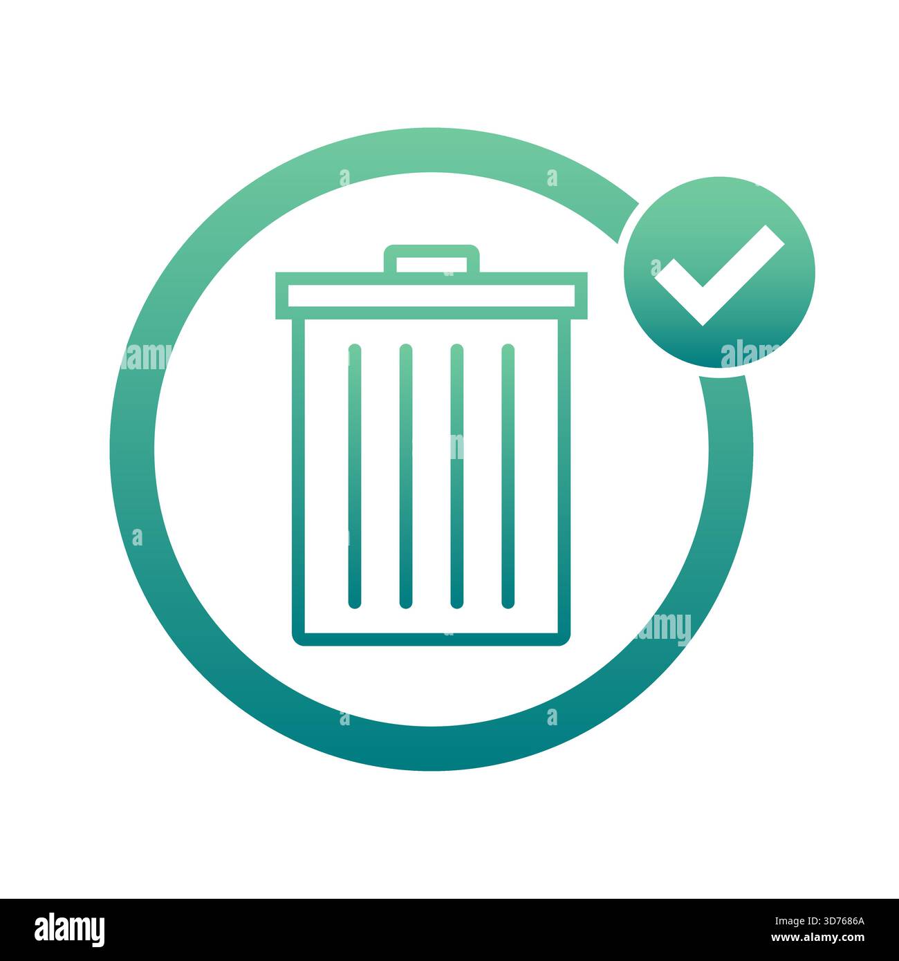 Trash can icon. Delete success symbol. Waste bin Vector. Clean recycle ...