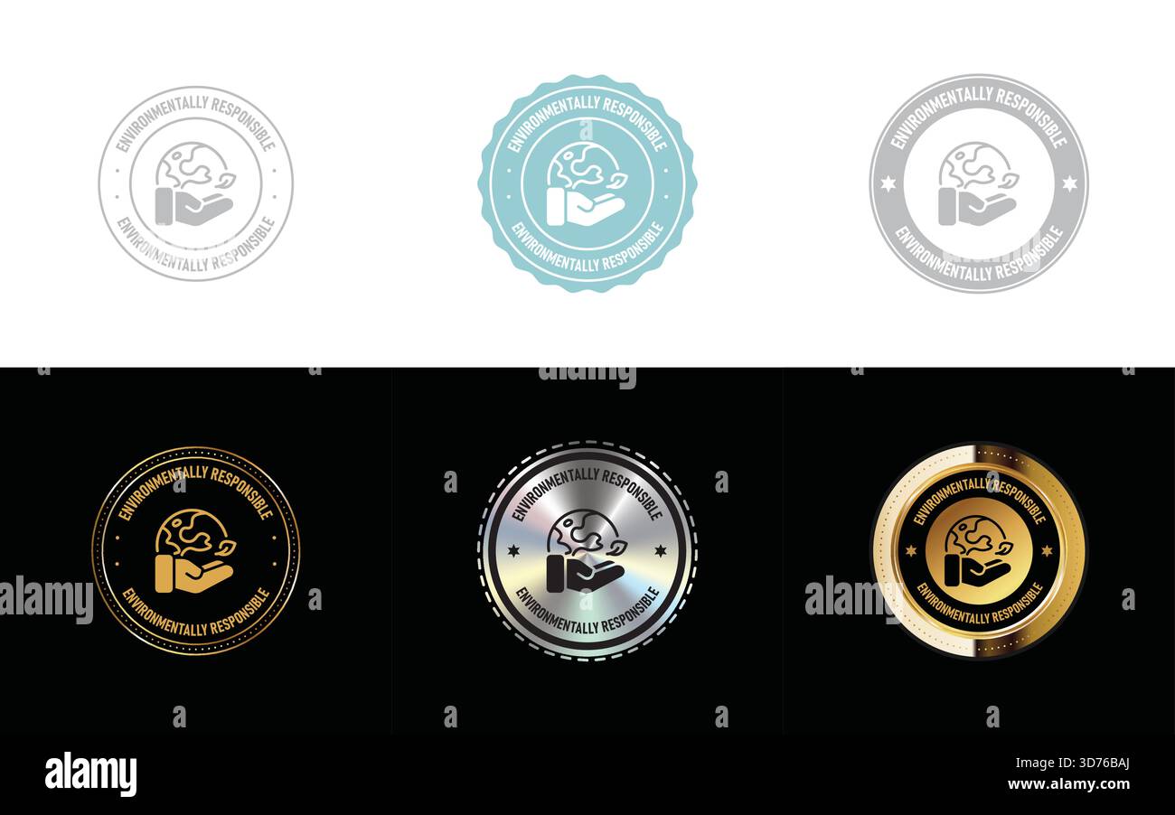 Environmentally Responsible logo. Icon, Stamp, Badge, Seal and Symbol ...