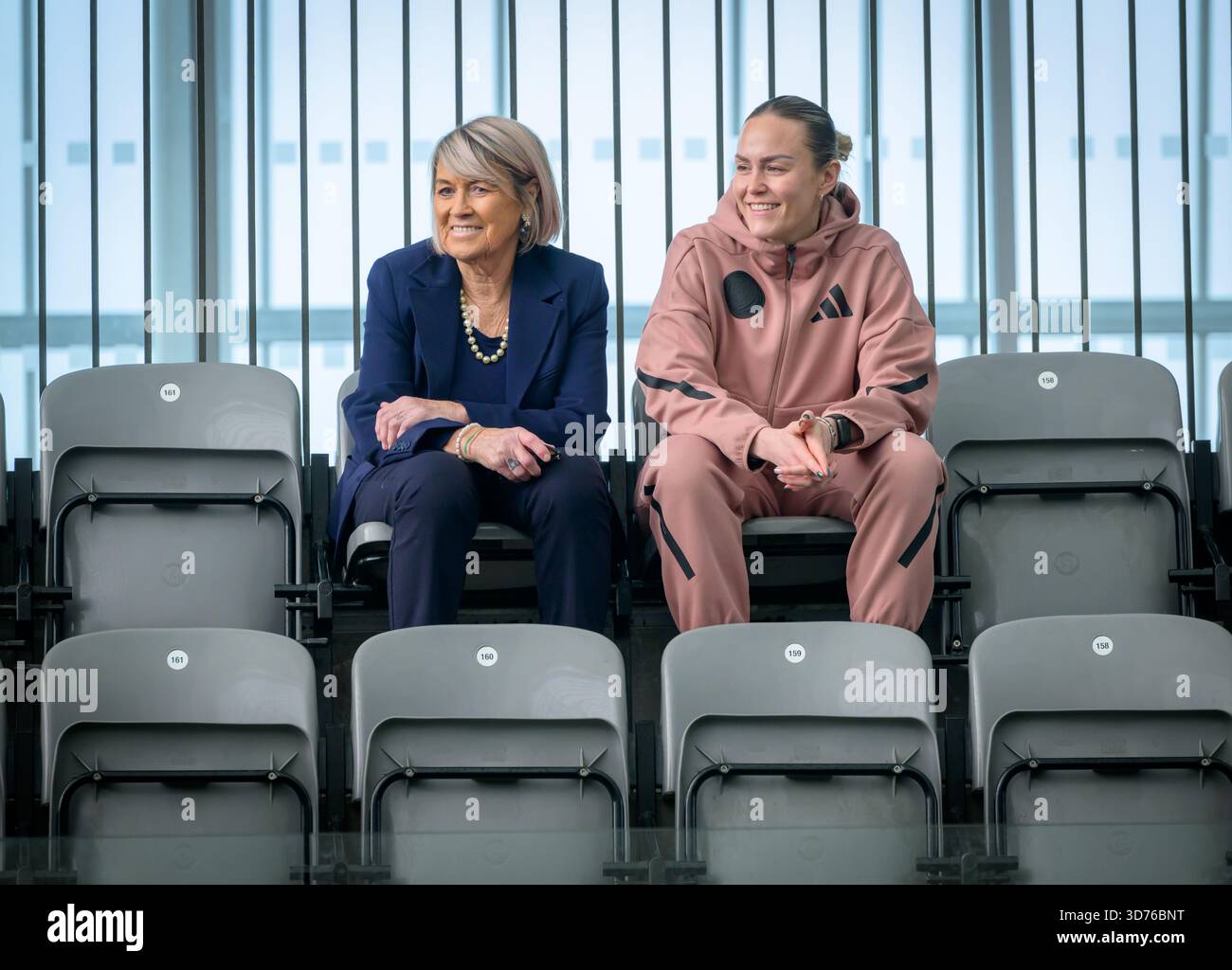 L-R Rose Reilly, former woman’s international footballer who played for ...