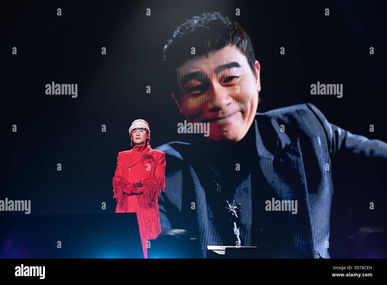 Hong Kong singer and actor Jordan Chan holds a concert in Shenyang City ...