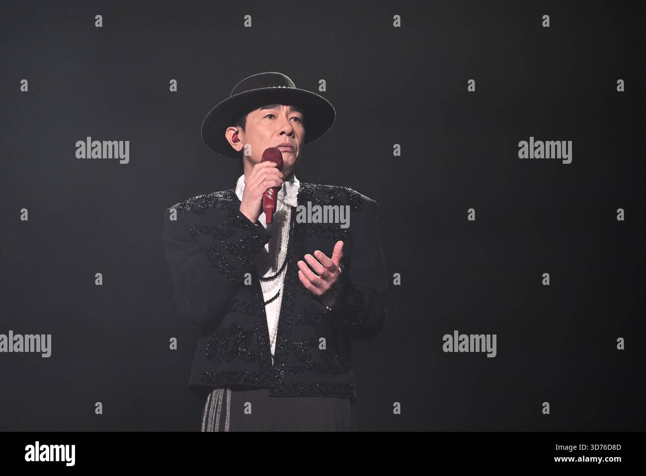 Hong Kong singer and actor Jordan Chan holds a concert in Shenyang City ...